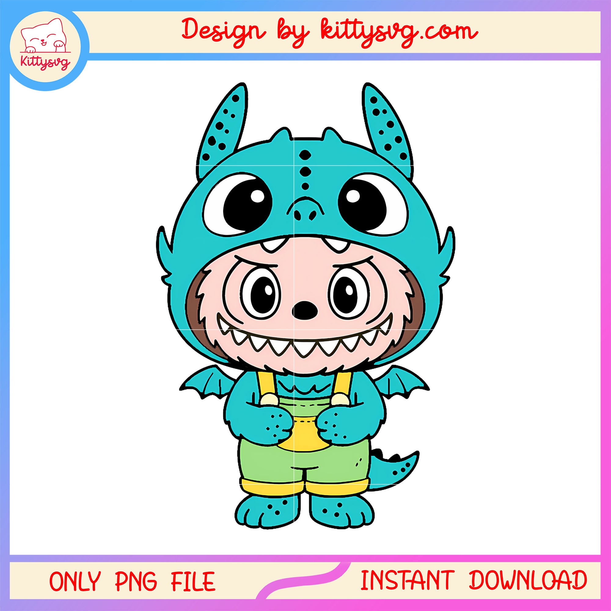 Blue monster baby dragon labubu cute doll png, labubu doll png – Kittysvg