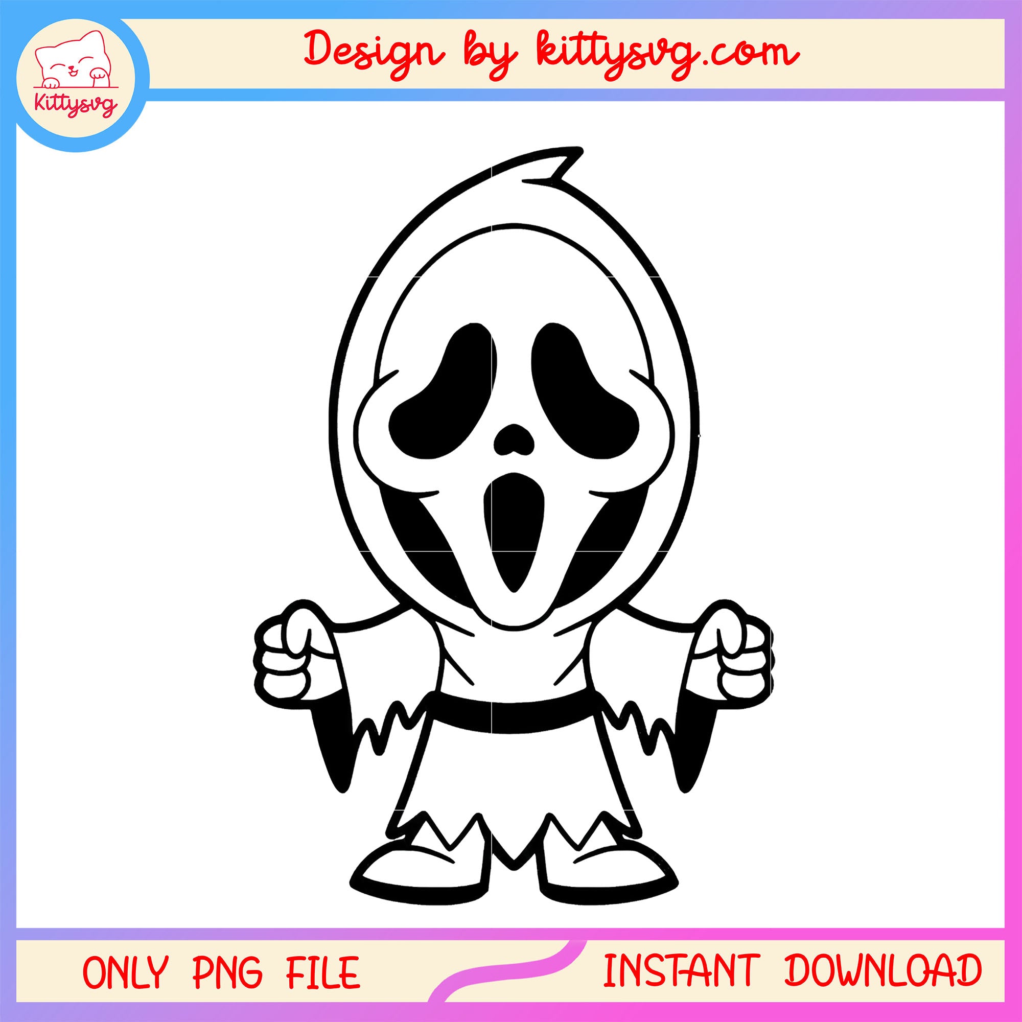 Ghostface chibi drawing png, ghostface scream png, happy halloween png ...