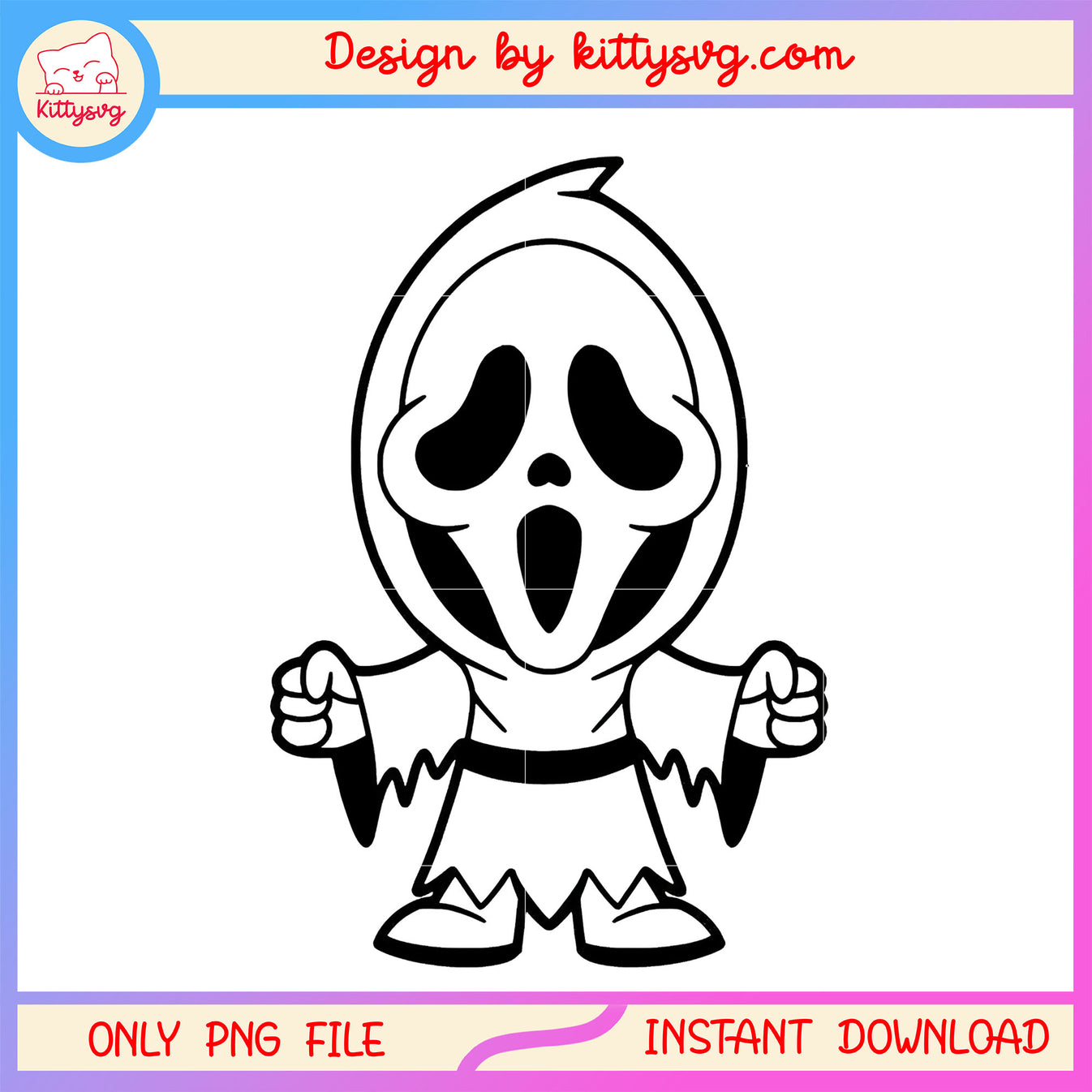 Ghostface chibi drawing png, ghostface scream png, happy halloween png ...
