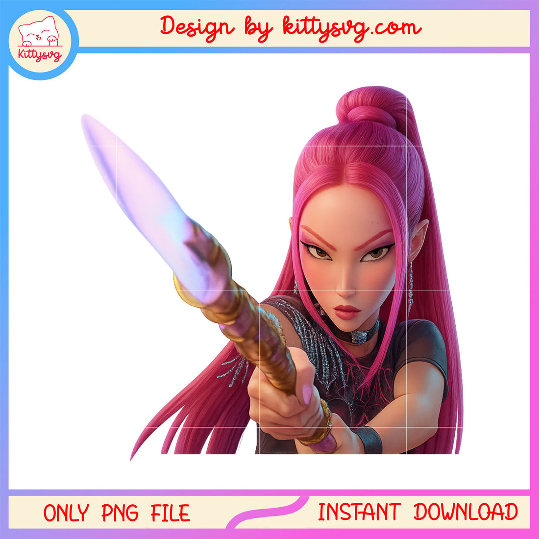 Mira demon hunters fight design png, mira kpop demon hunters png – Kittysvg